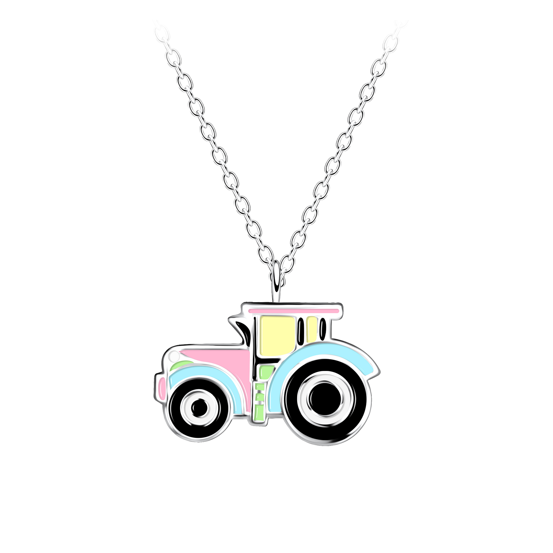925 Silver Jewelry | Silver Tractor Necklace - 19709