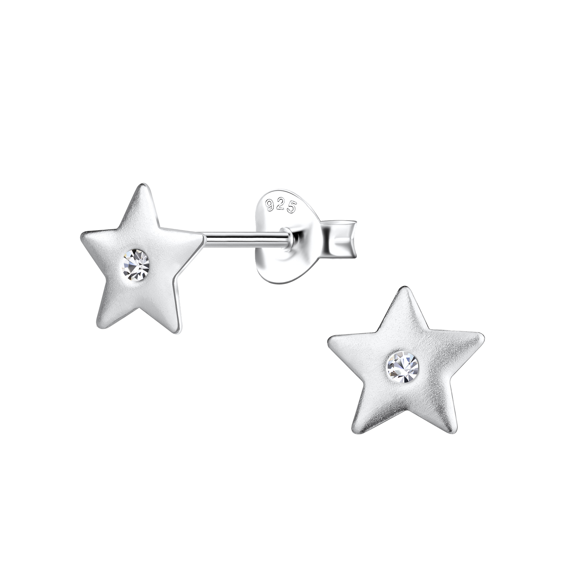 925 Silver Jewelry | Silver Star Stud Earrings - 20683
