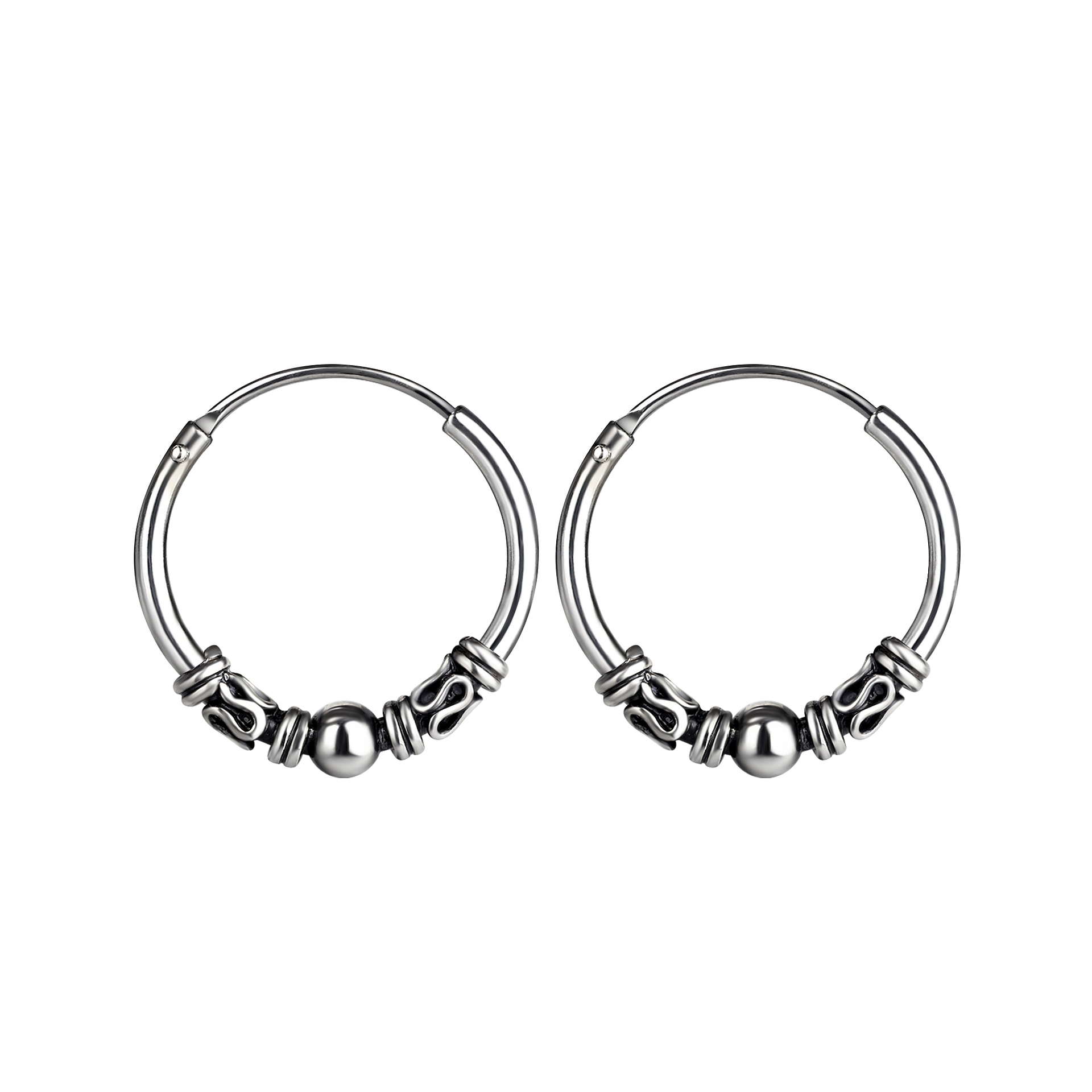 925 Silver Jewelry | Wholesale Silver Bali Hoop Earrings Leading Supplier
