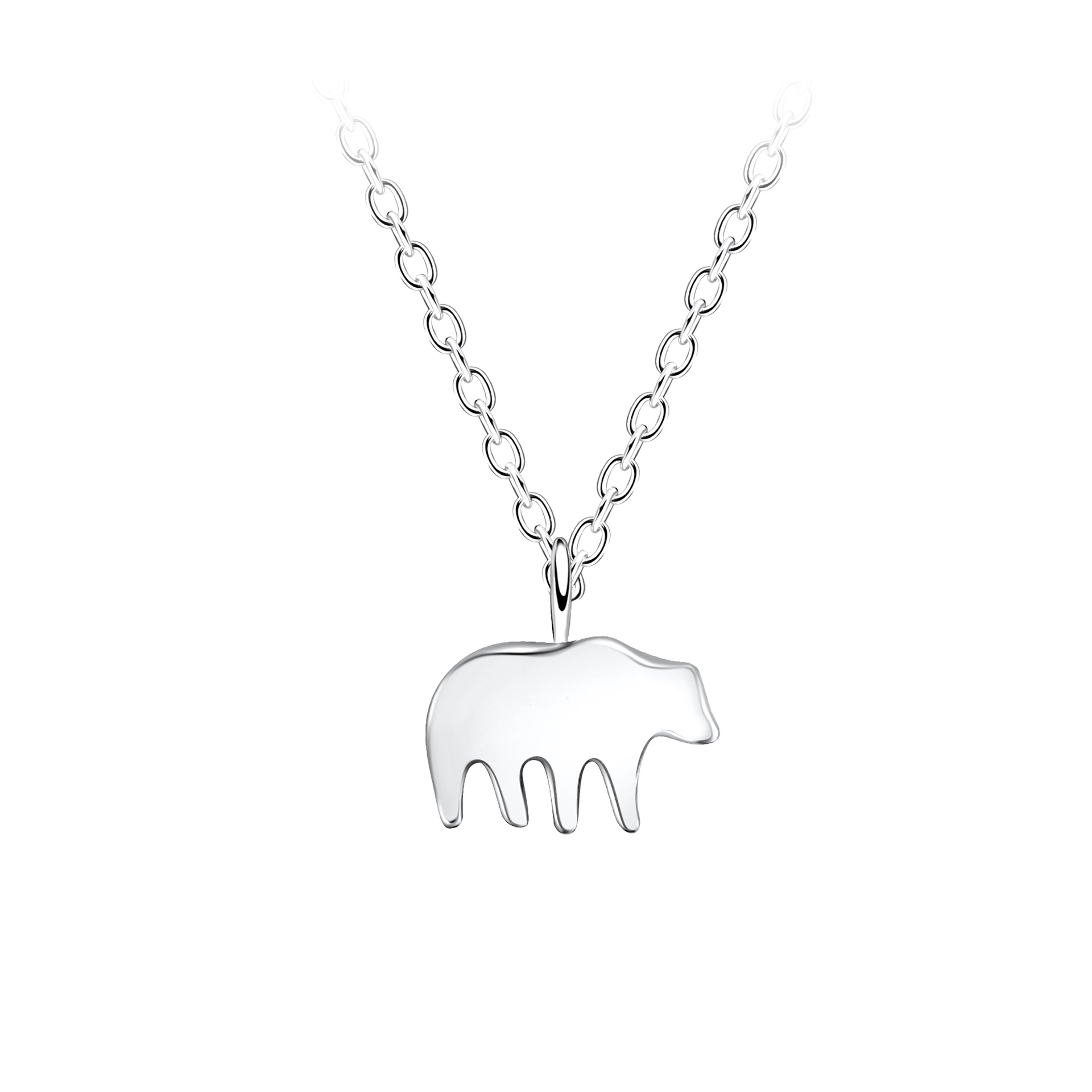 925 Silver Jewelry | Silver Bear Necklace - 21423