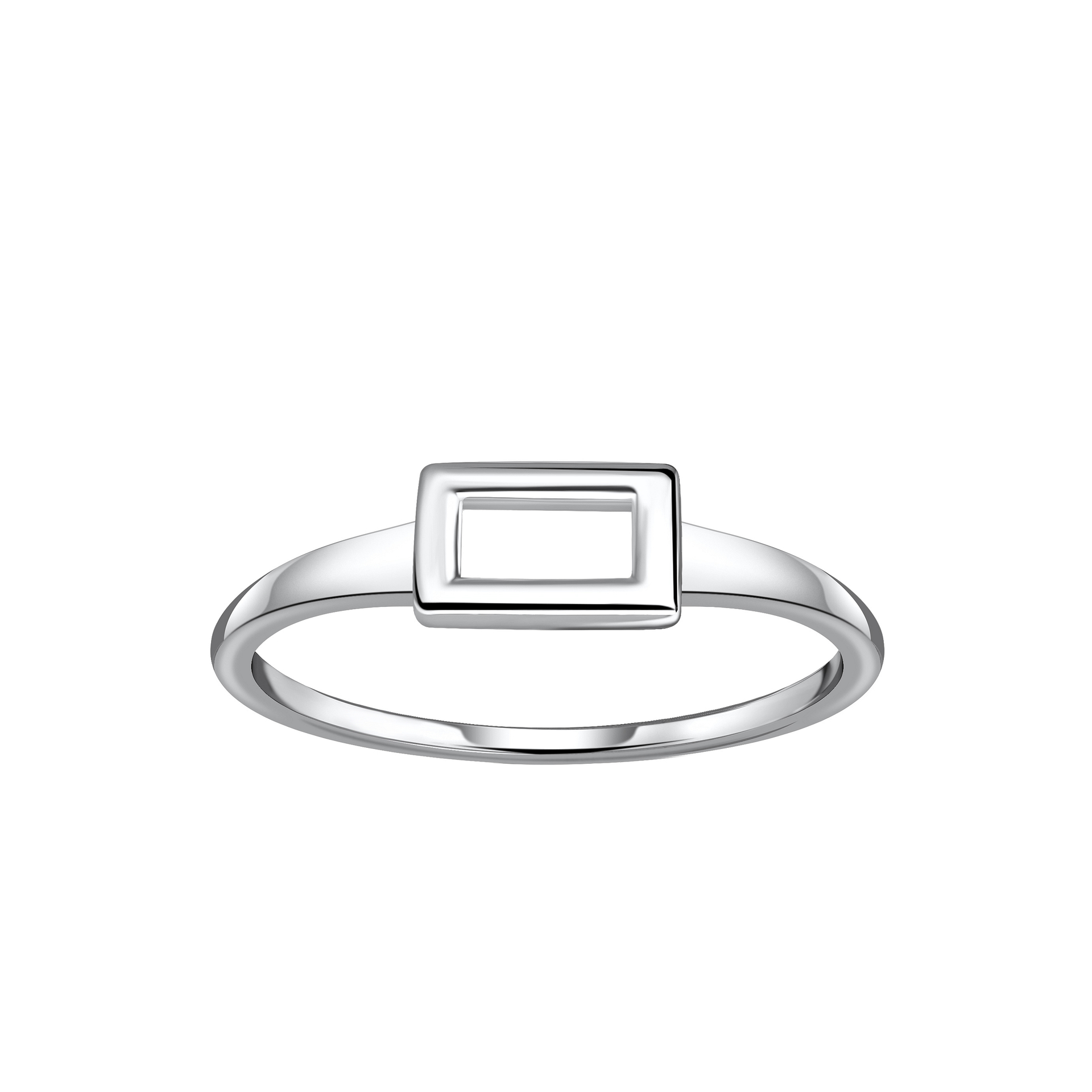 925 Silver Jewelry | Silver Rectangle Ring - 21323