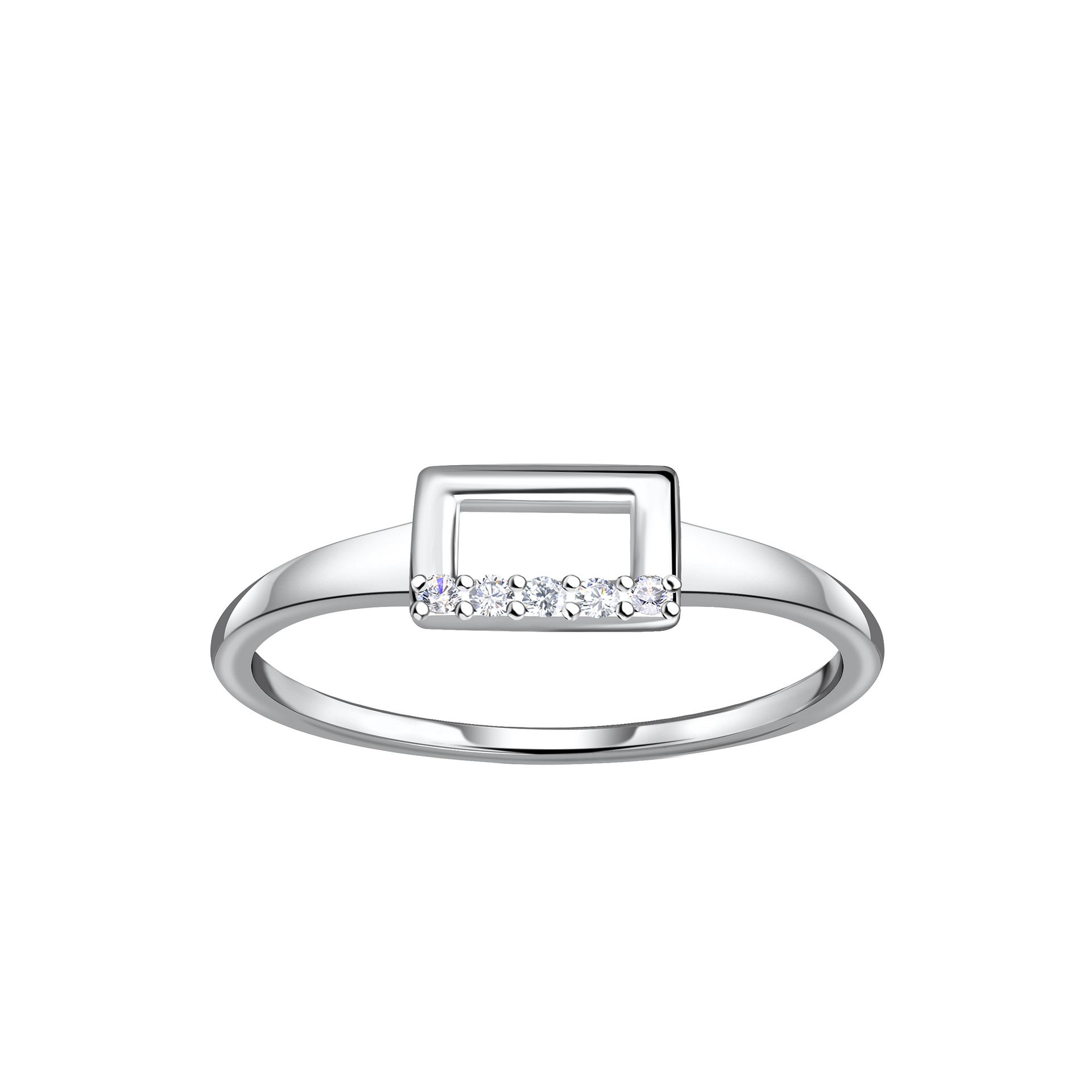 925 Silver Jewelry | Silver Rectangle Ring - 21438