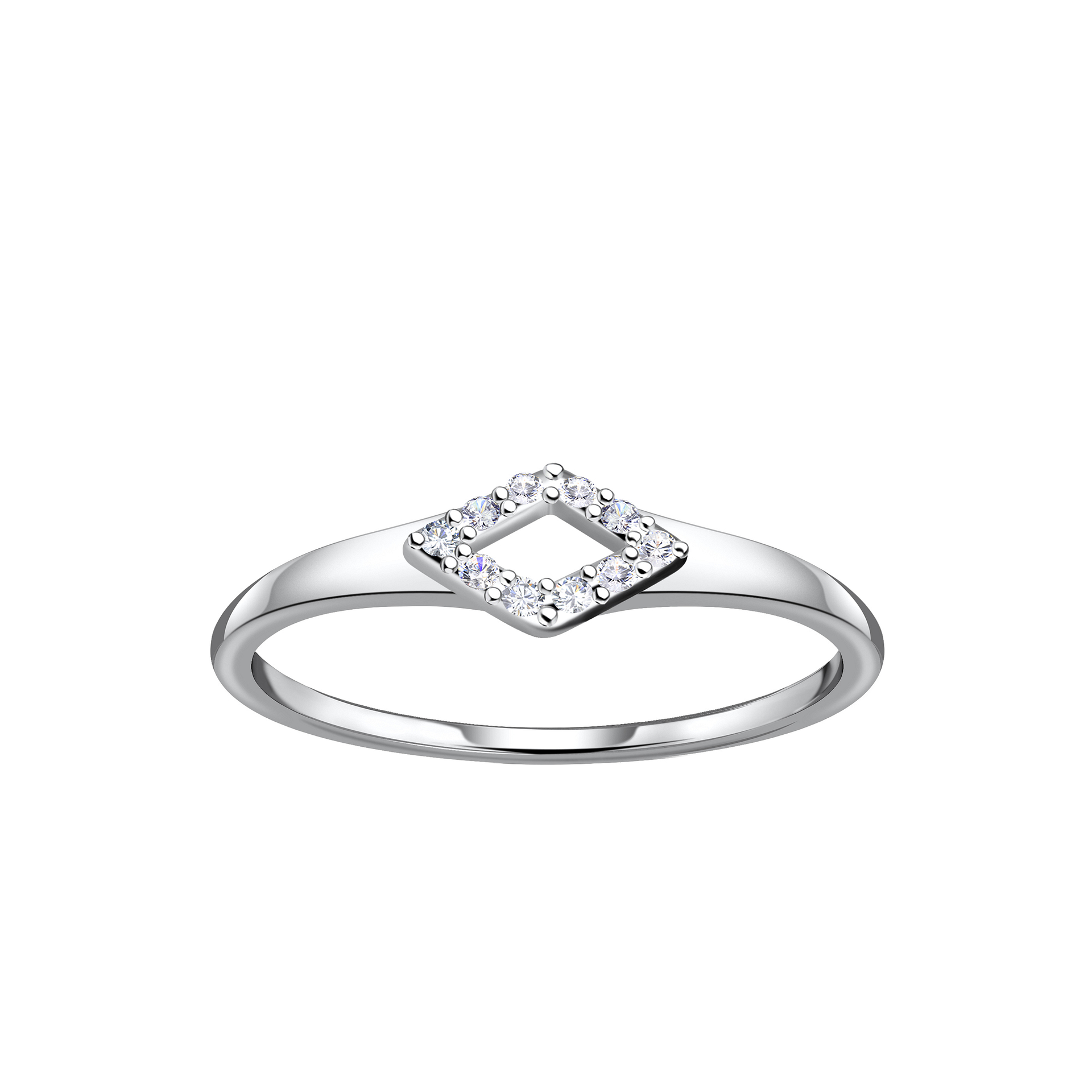 925 Silver Jewelry | Silver Diamond Shaped Ring - 21436