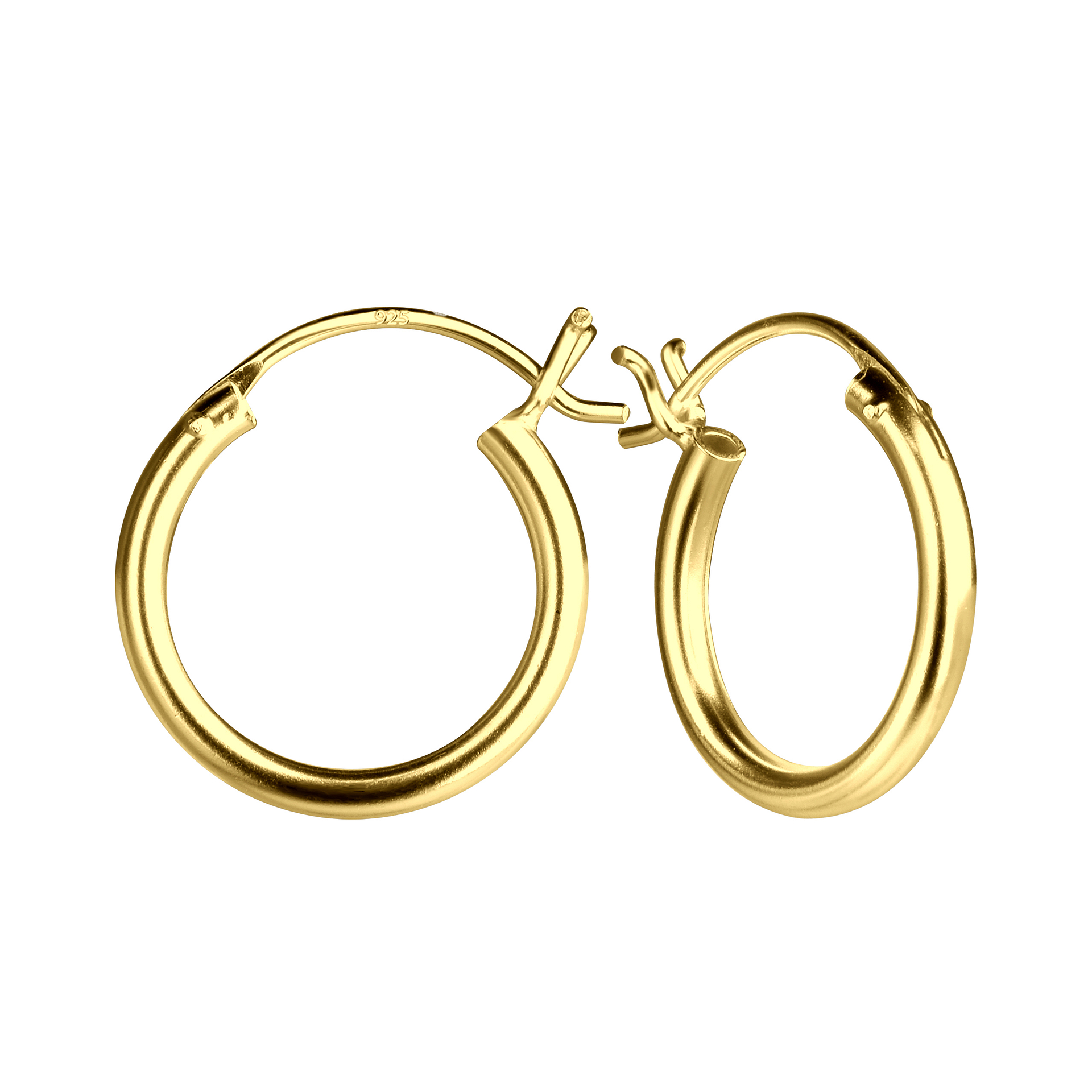 925 Silver Jewelry | 16mm Silver French Lock Hoop Earrings - 22052